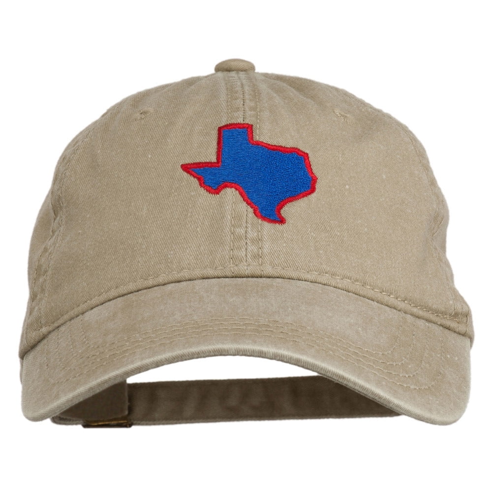 Texas State Map Embroidered Washed Cotton Cap - Khaki OSFM - Walmart.com
