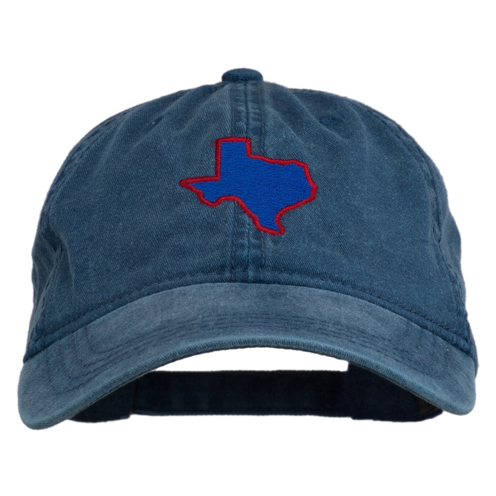 Texas State Map Embroidered Washed Cotton Cap - Navy OSFM - Walmart.com