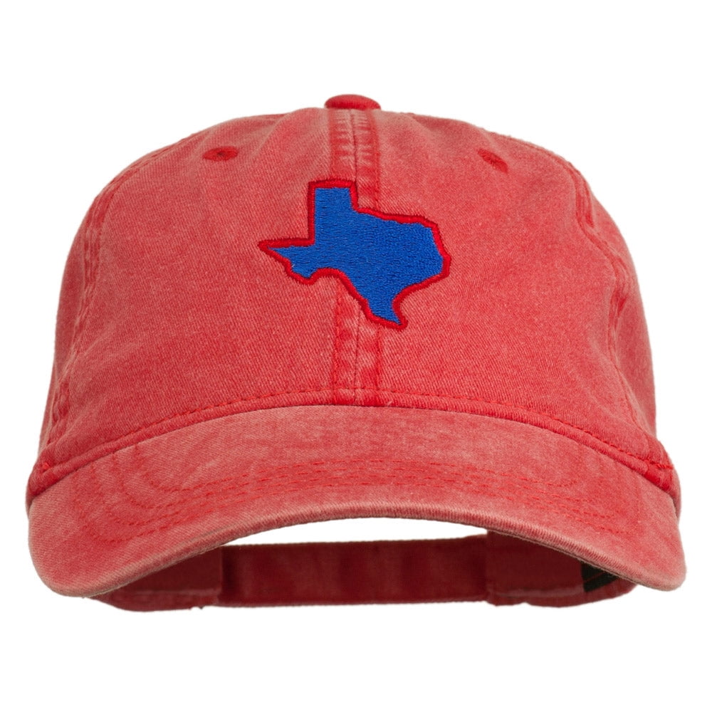 Texas State Map Embroidered Washed Cotton Cap - Red OSFM - Walmart.com