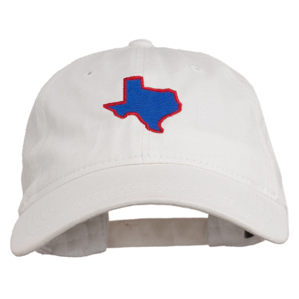 Texas State Map Embroidered Washed Cotton Cap - White OSFM - Walmart.com