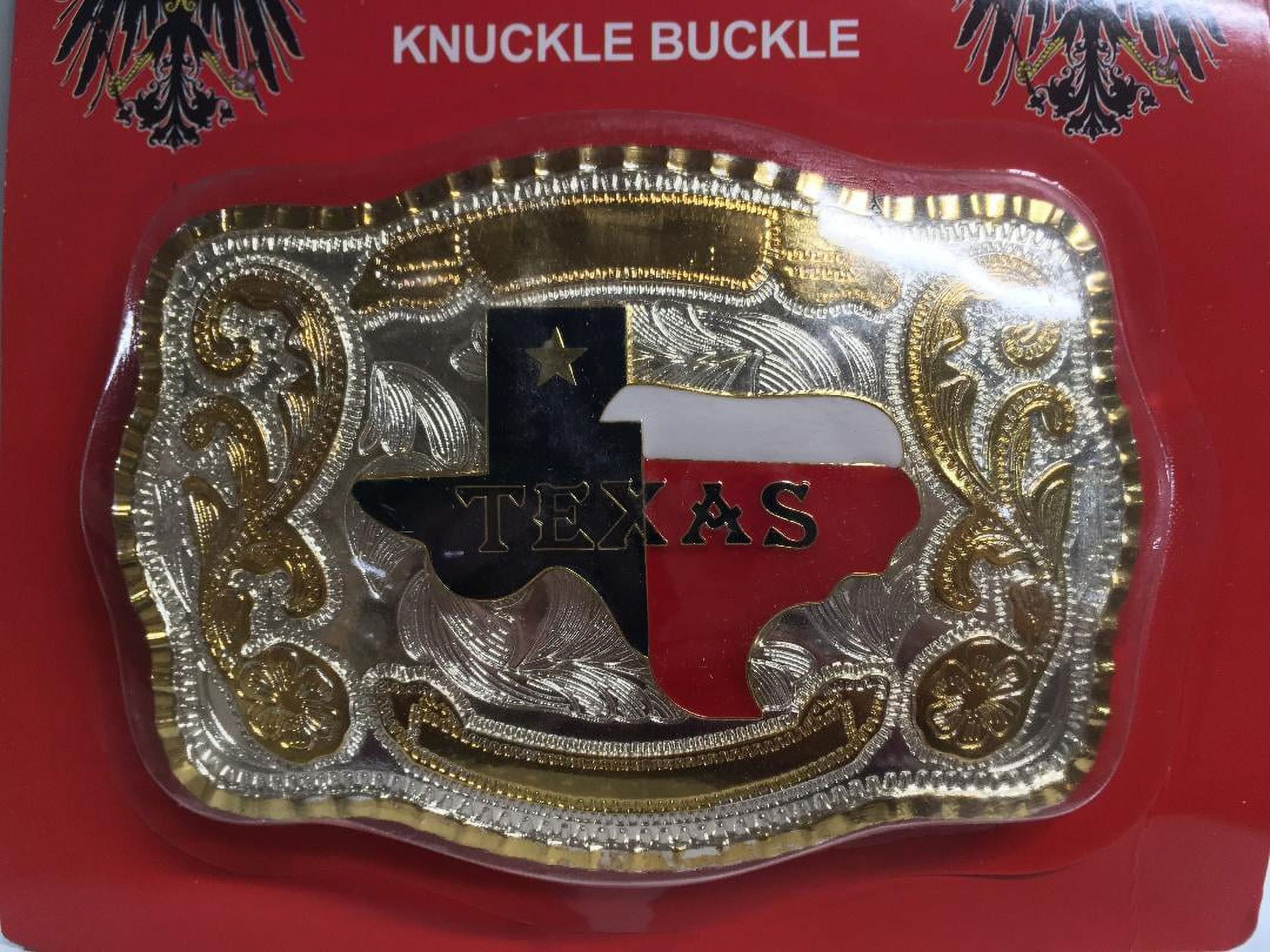 Texas State Map Lone Star Gold & Silver Belt Buckle - Walmart.com