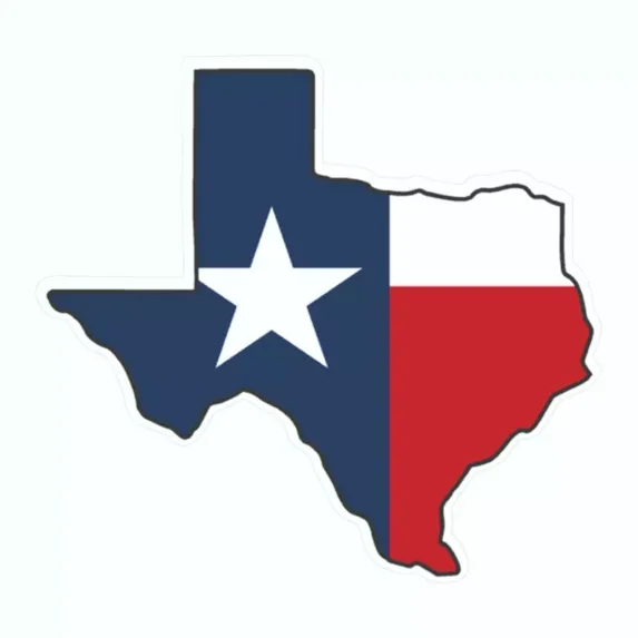 Texas State Map Outline With Flag Sticker, Vacation Sticker Phone Decal ...