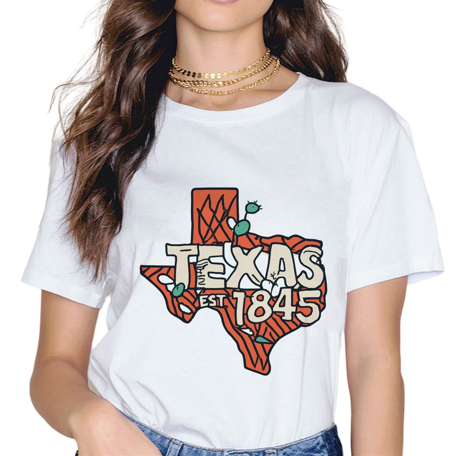 Texas State Map Pride Cactus Vintage Texas T-Shirt - Walmart.com