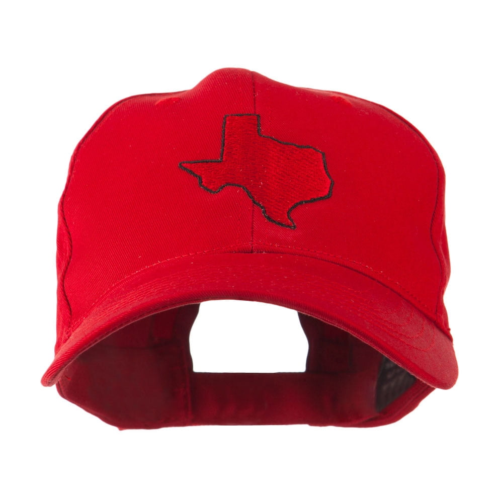 Texas State Outline Embroidered Cap - Red OSFM - Walmart.com