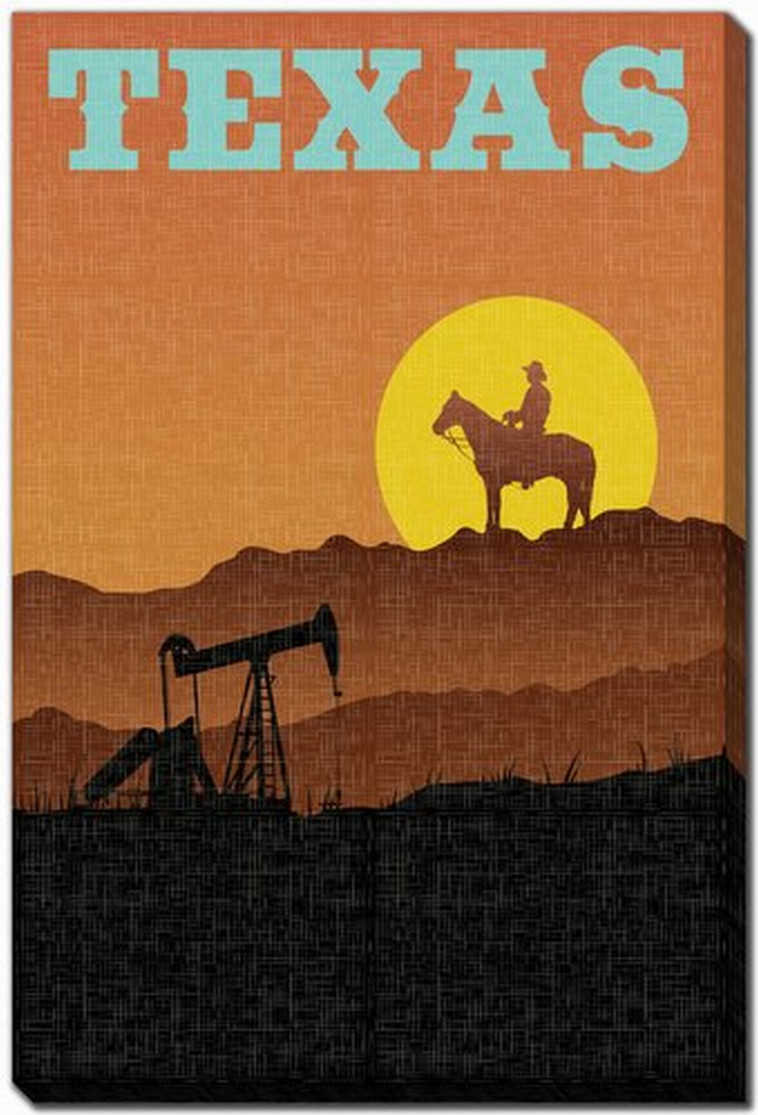 Texas State Poster, 16" x 20" Print on Canvas Wall Art by Art Source ...