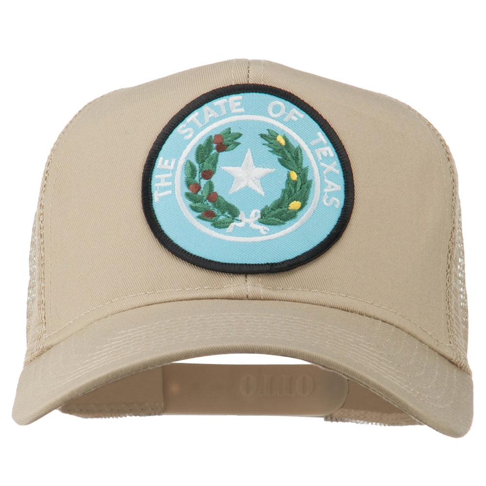Texas State Seal Patched Cotton Twill Mesh Cap - Khaki OSFM - Walmart.com