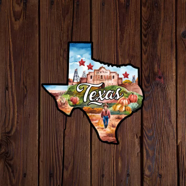 Texas Sticker American Flag State Outline Novelty Laptop Car Sticker ...