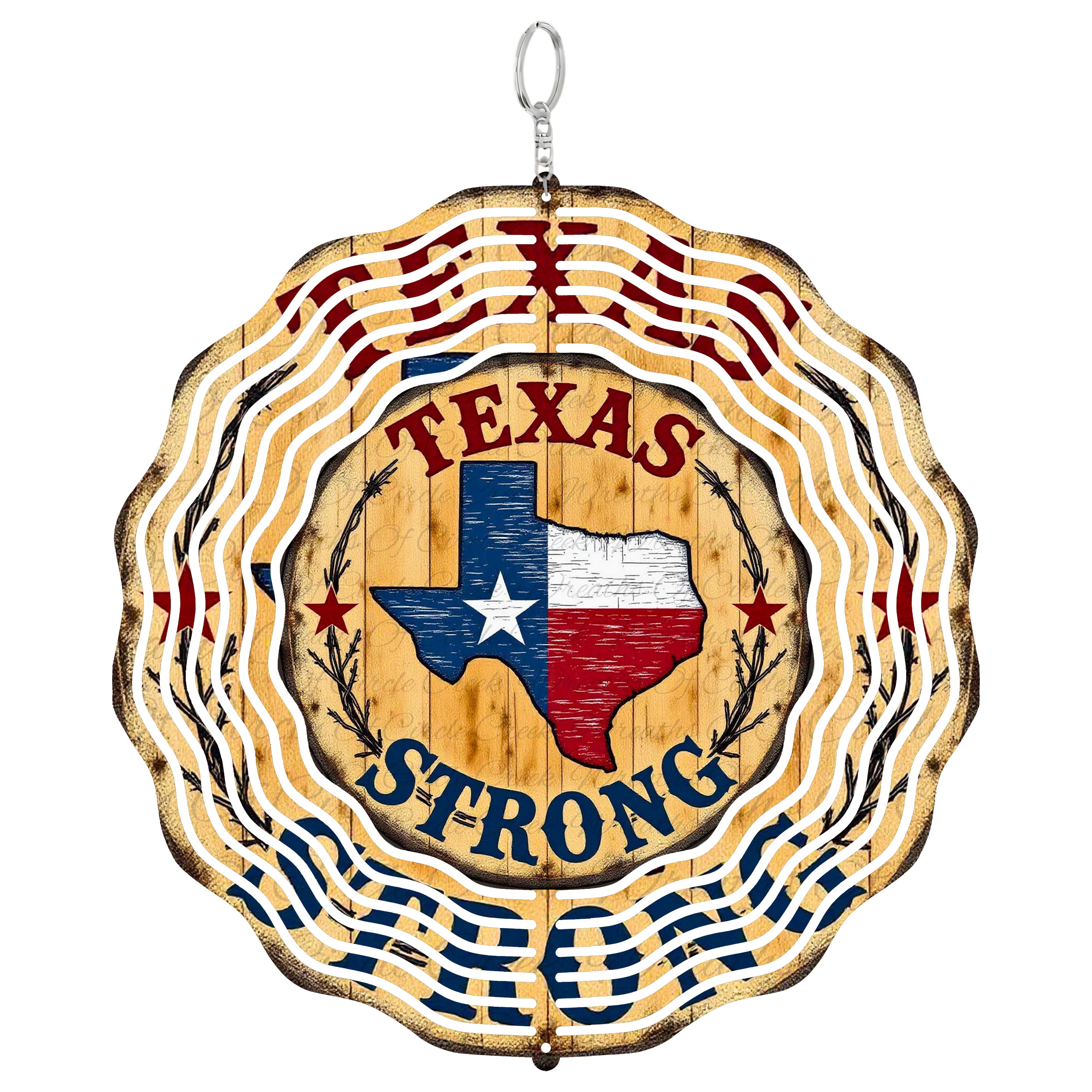 Texas Strong Lone Star 3D Wind Spinner Hanging, UV Printed Tinplate ...