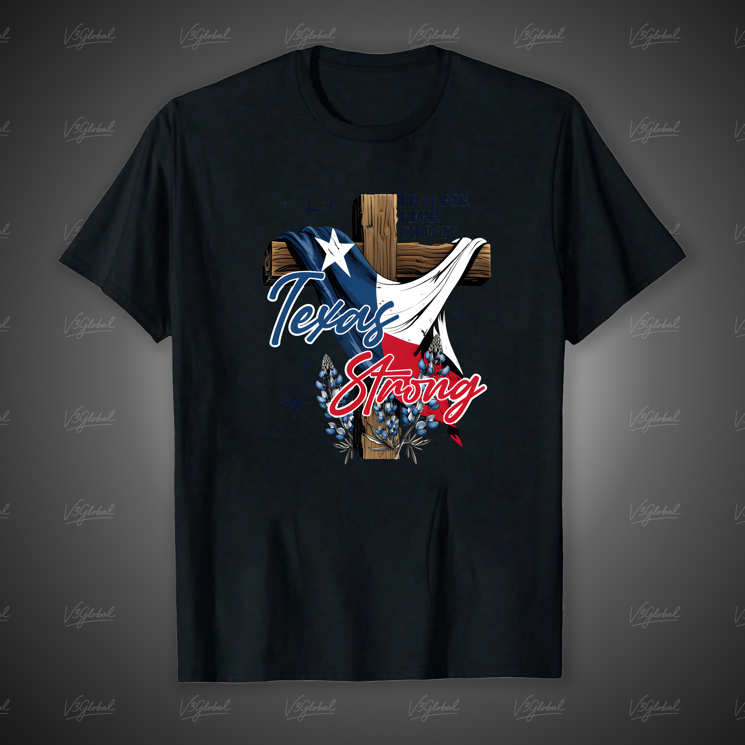 Texas Strong Pray for Kerr County with Flag and Cross Unisex T-Shirt ...