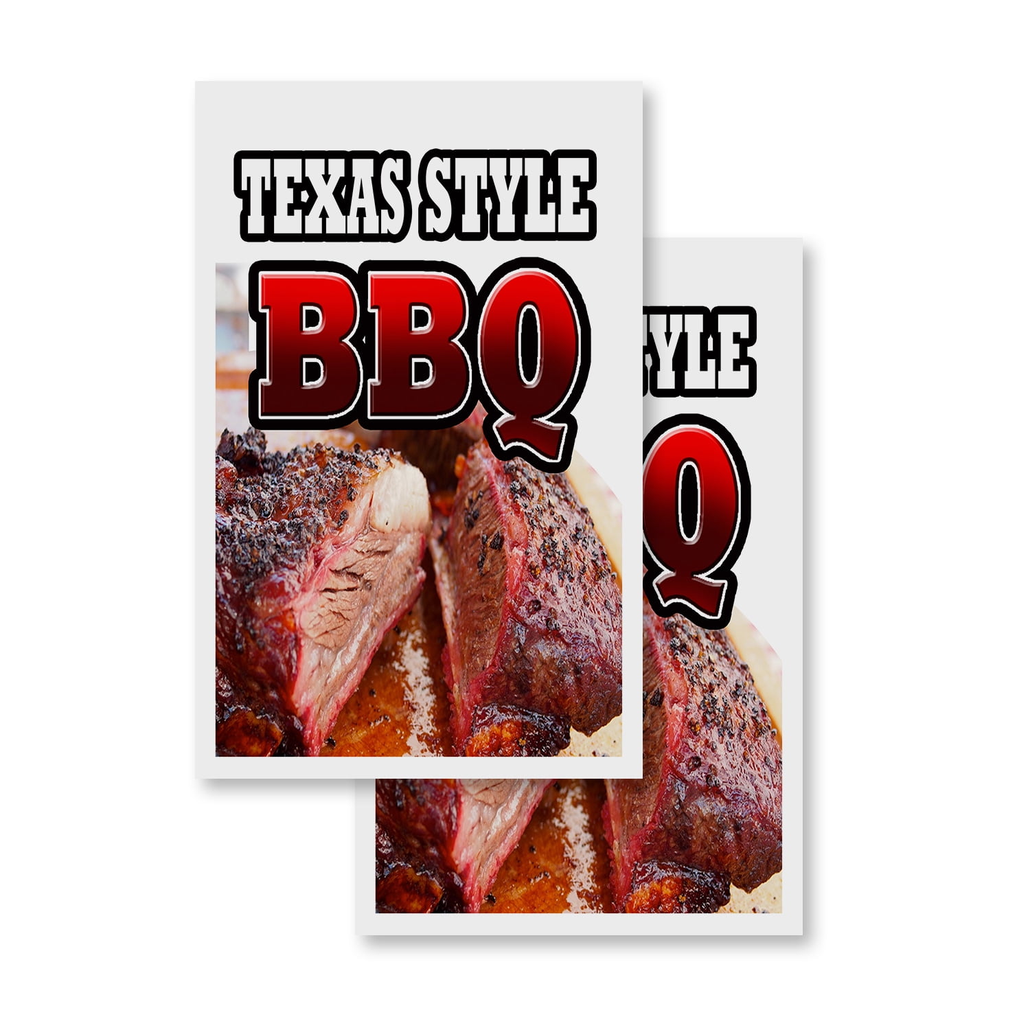 Texas Style Bbq (2-PACK) 24" x 36" Vinyl Decals | Sign Insert Peel ...