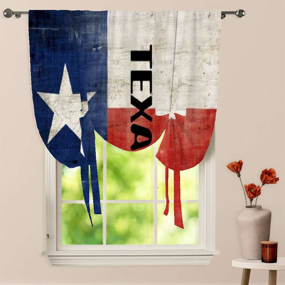Texas Symbol Window Curtain for Living Room Roman Curtain Kitchen Tie ...