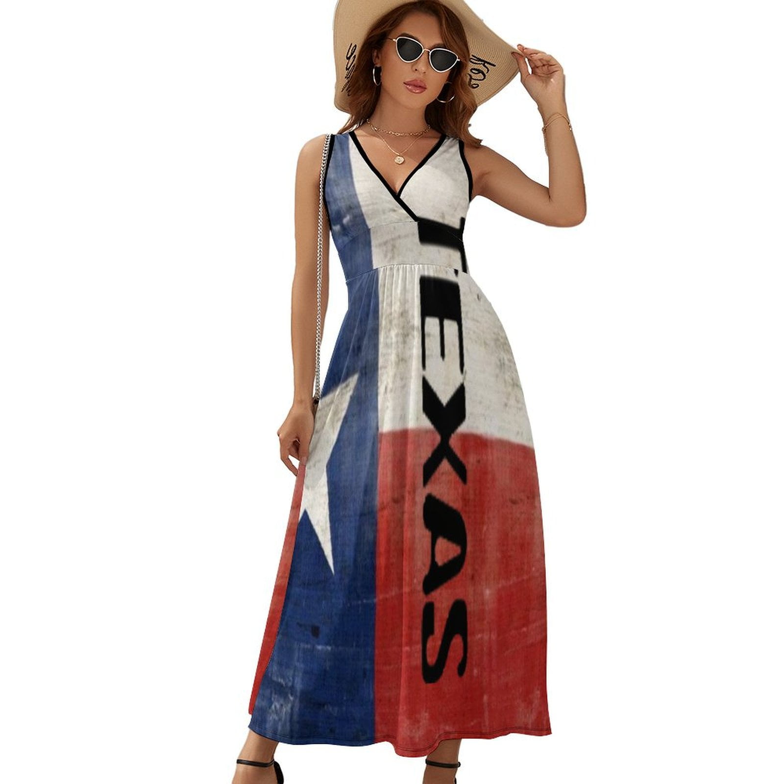 Texas Symbol Womens Night Club Maxi Dress V Neck Sleeveless Bohemia Long Dresses - Walmart.com
