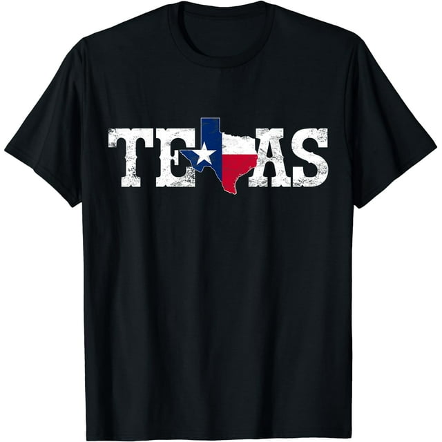 Texas T-shirt Texas Shaped Flag Grunge Distressed Texas Tee - Walmart.com