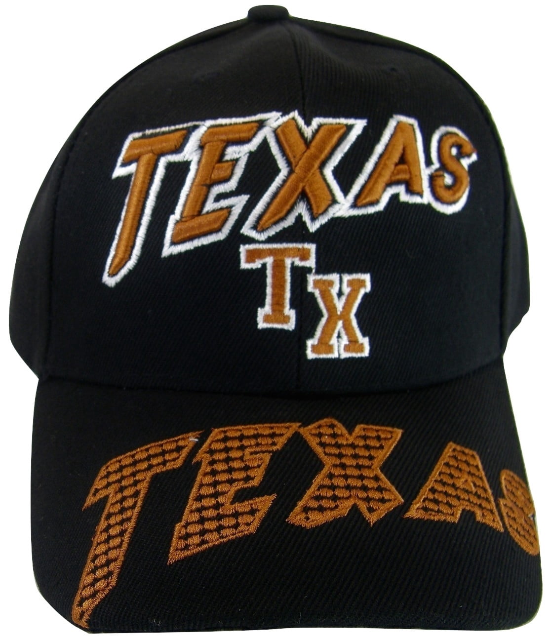 Texas TX Large Script on Bill Adjustable Baseball Cap (Black) - Walmart.com