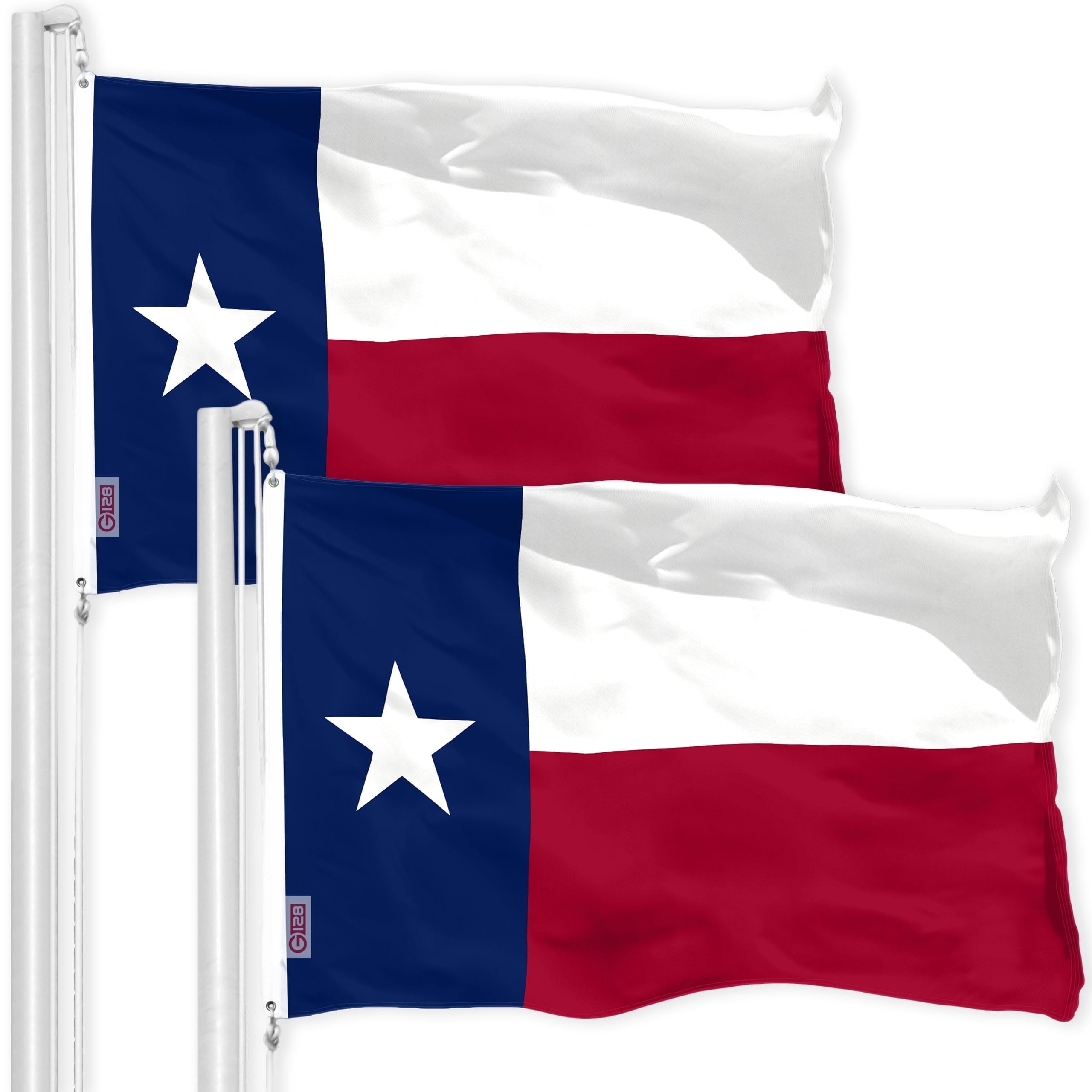 Texas TX State Flag 3x5FT 2-Pack 150D Printed Polyester By G128 ...