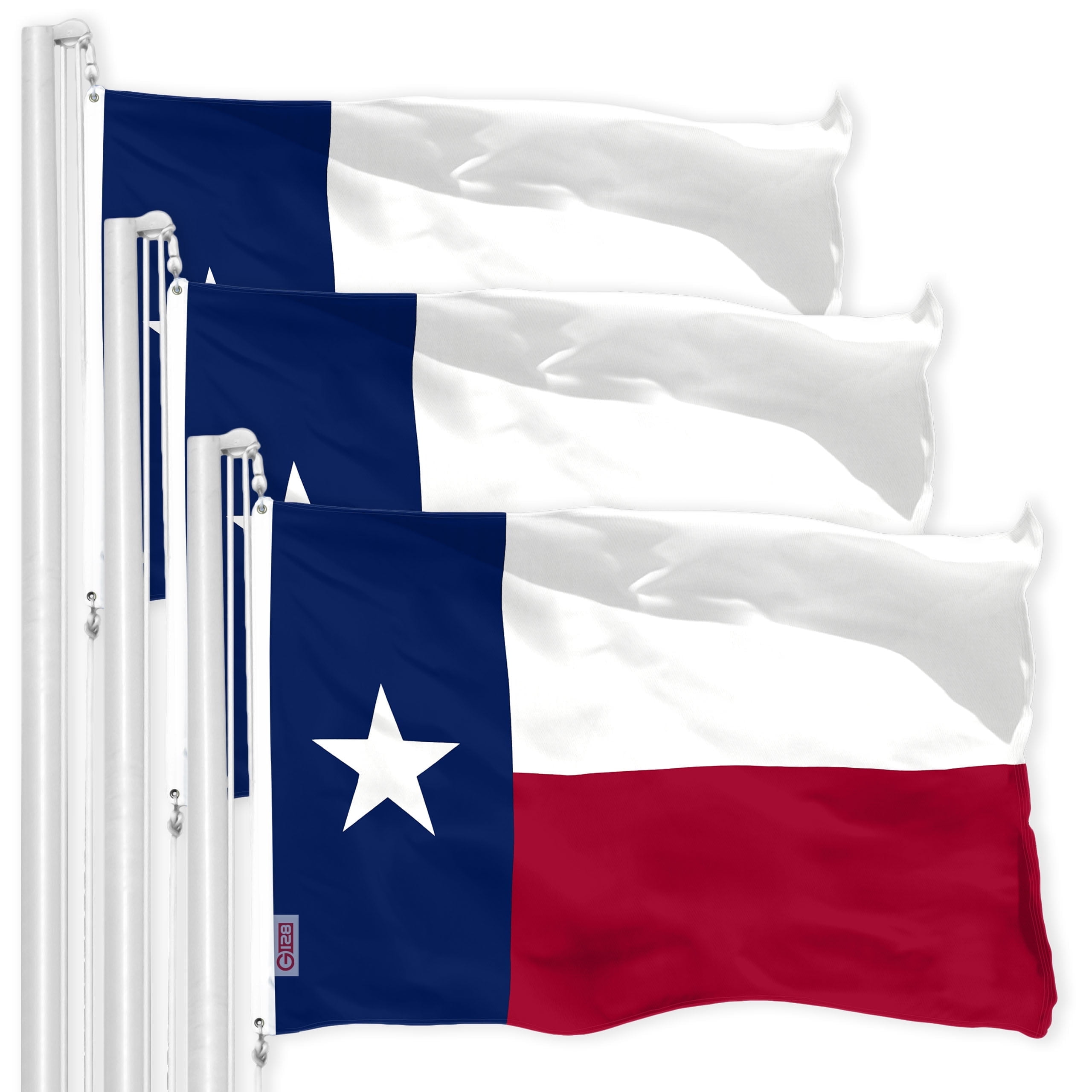 Texas TX State Flag 3x5FT 3-Pack 150D Printed Polyester By G128 ...