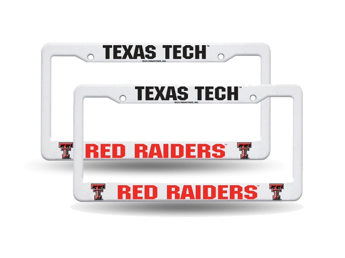 Texas-Tech Raider's Raised Letter Plastic License Plate Frame - Set of ...