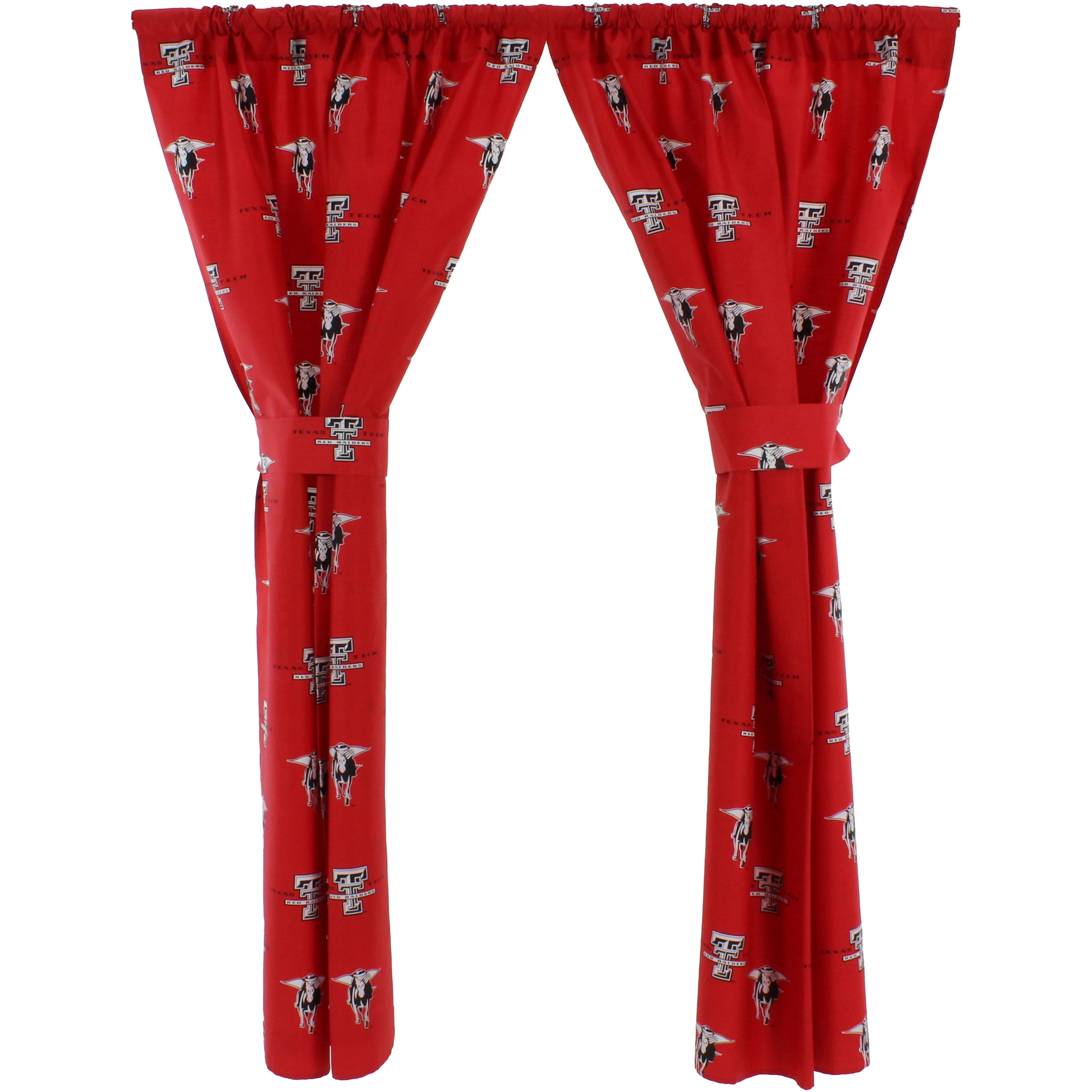 Texas Tech Red Raiders 100% Cotton, 63" Curtain Panels, Set of 2 ...