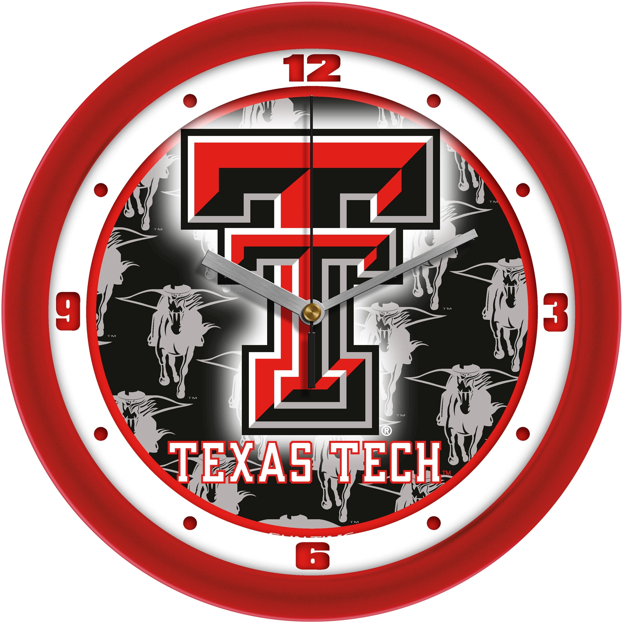 Texas Tech Red Raiders 11.5'' Suntime Premium Glass Face Dimension Wall ...