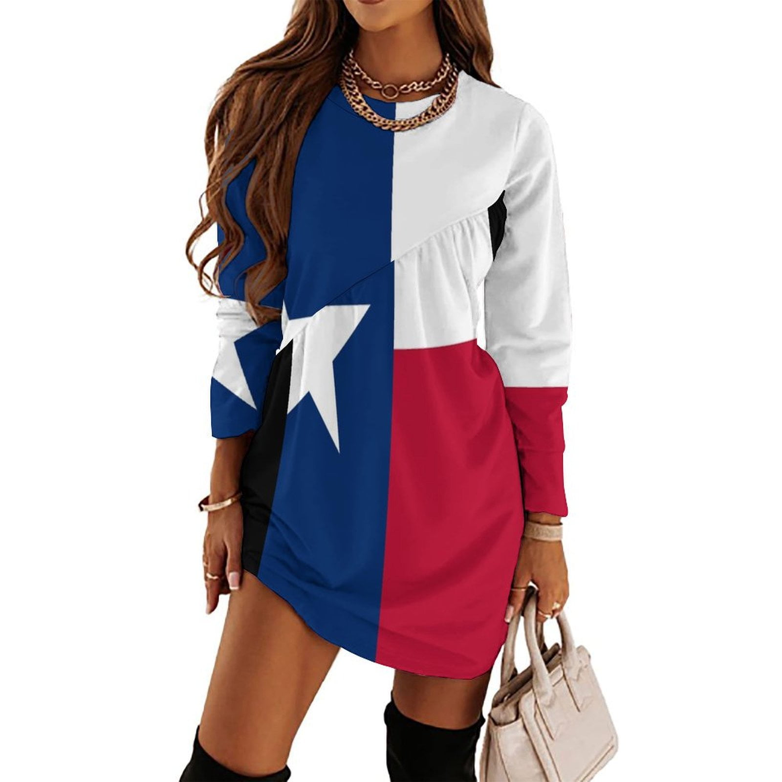 Texas: Texan Flag Long Sleeved Dress Dress woman dresses for official ...