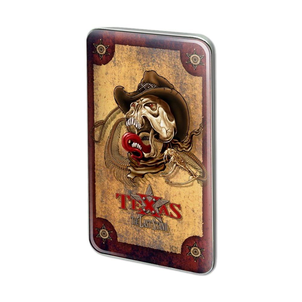 Texas The Last Stand Western Snake Skull Biker Metal Rectangle Lapel ...