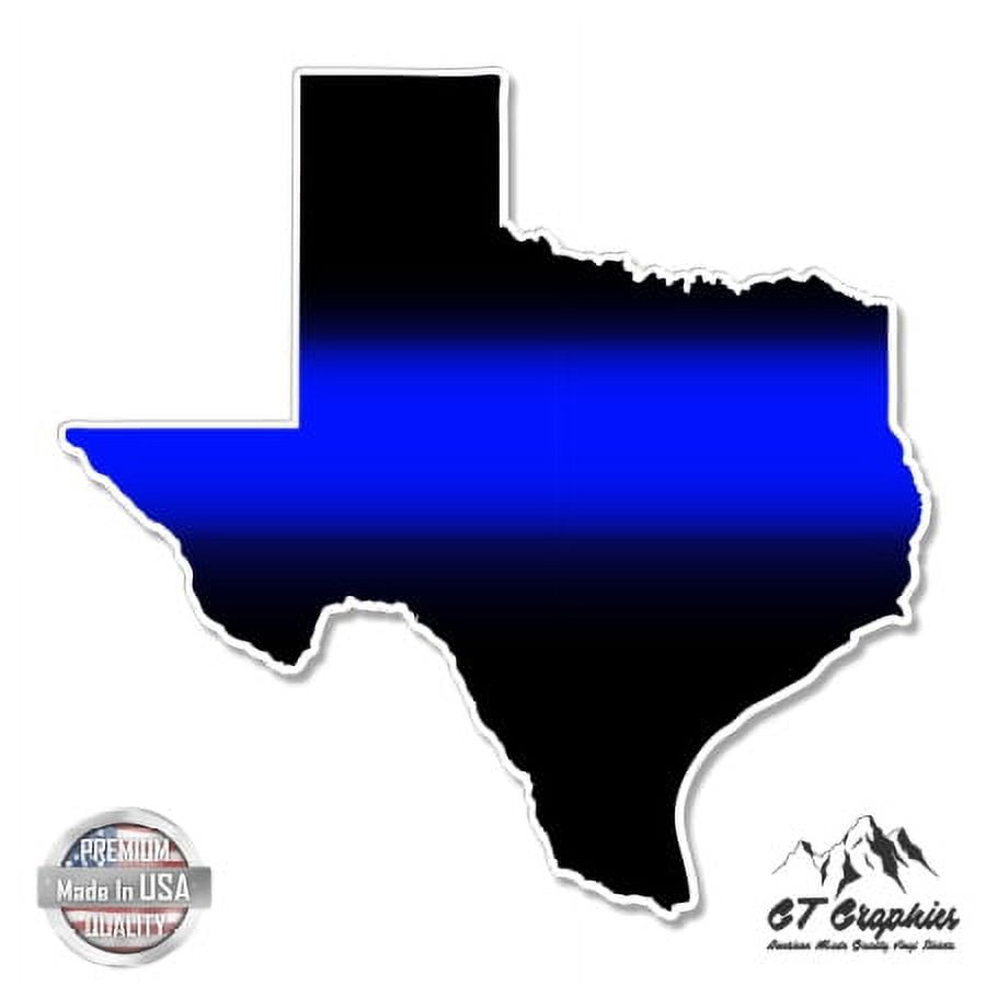 Texas Thin Blue Line - 12" Vinyl Sticker Waterproof Decal - Walmart.com
