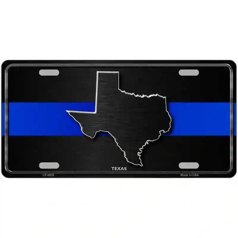 Texas Thin Blue Line Metal Novelty License Plate 7" x 4" Motorcycle (MP ...