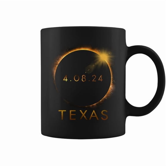 Texas Total Solar Eclipse April 8 2024 Texas Solar Eclipse Coffee Mugs ...