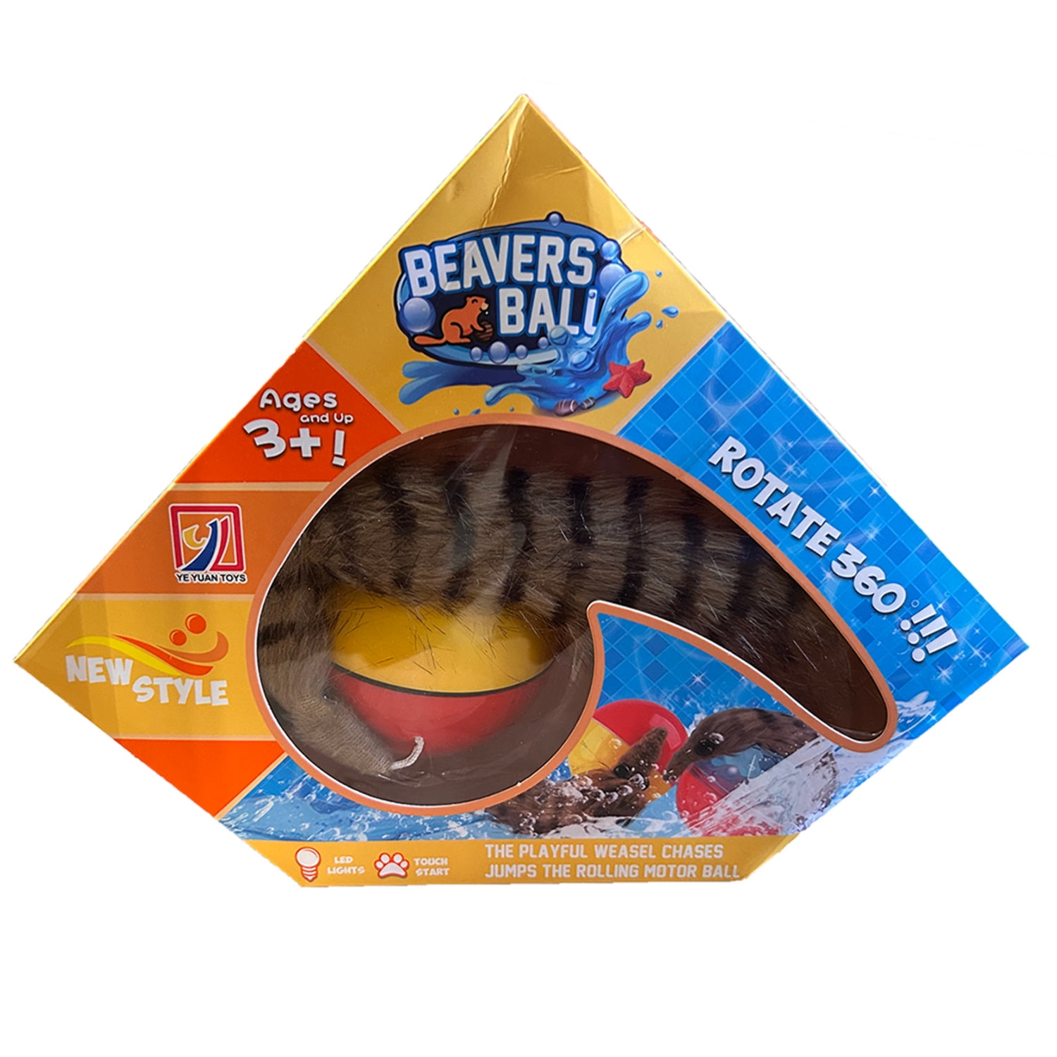 Texas Toy Distribution - Beaver Ball Weasel Pet Toy, Motorized Pet ...