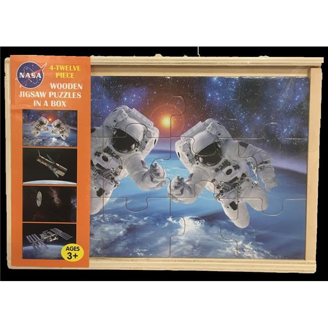 NASA 4-in-1 Wood Space 12pc Jigsaw Puzzle Set - Walmart.com