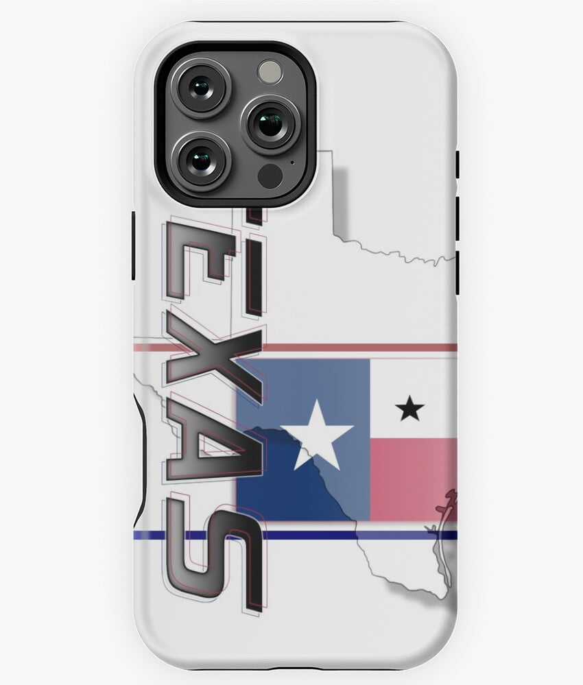 Texas Vertical State Outline Map Phone Case for iPhone 16 15 14 13 12 ...