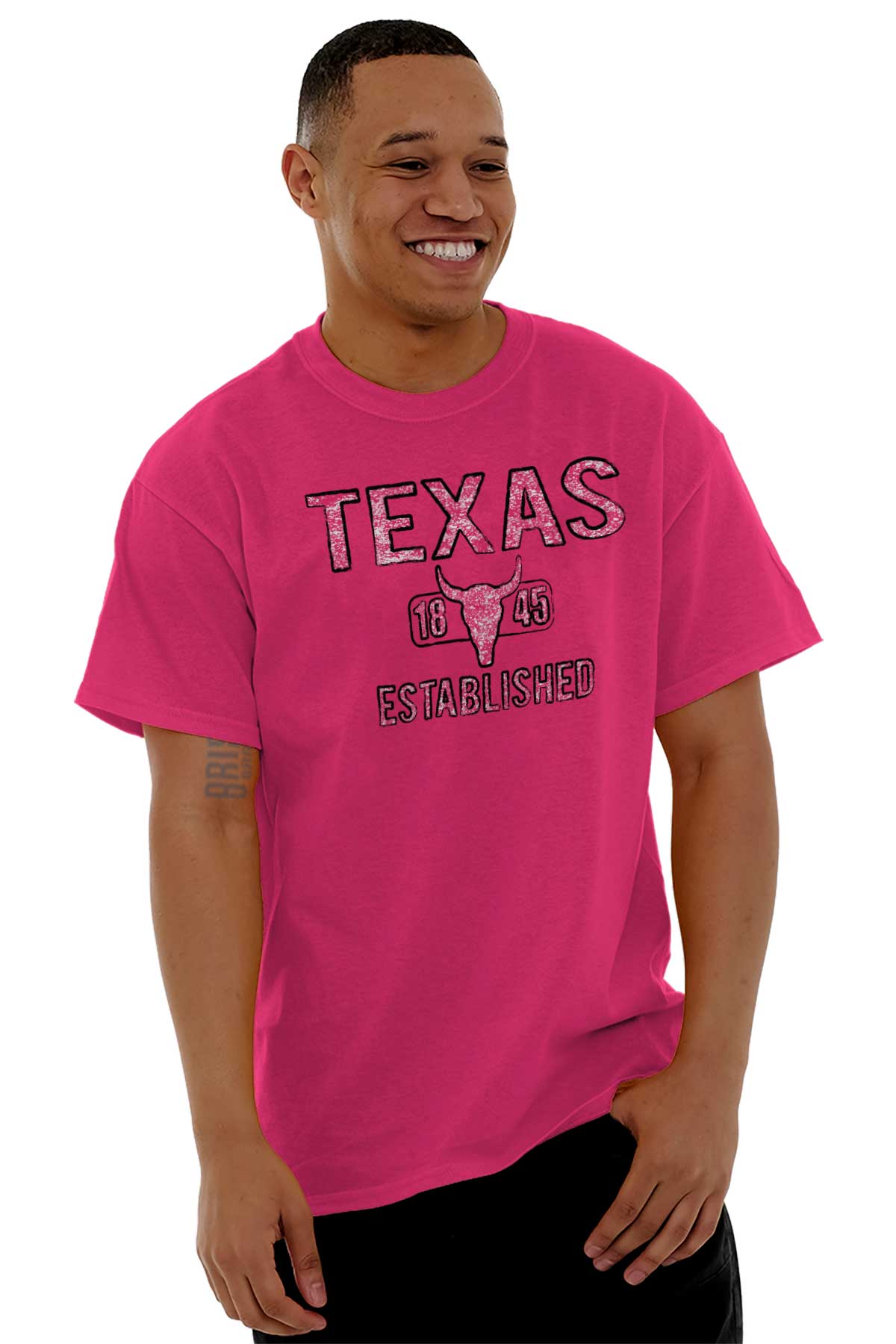 Texas Vintage Cow Skull Stencil Cool Men's Graphic T Shirt Tees Brisco ...