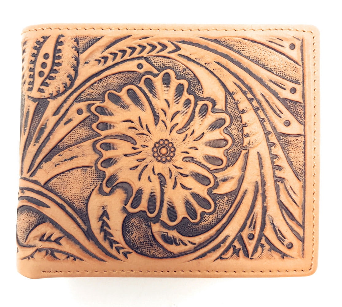 Texas West Genuine Plain Leather Men's RFID Short Bifold Buckle Wallet ...
