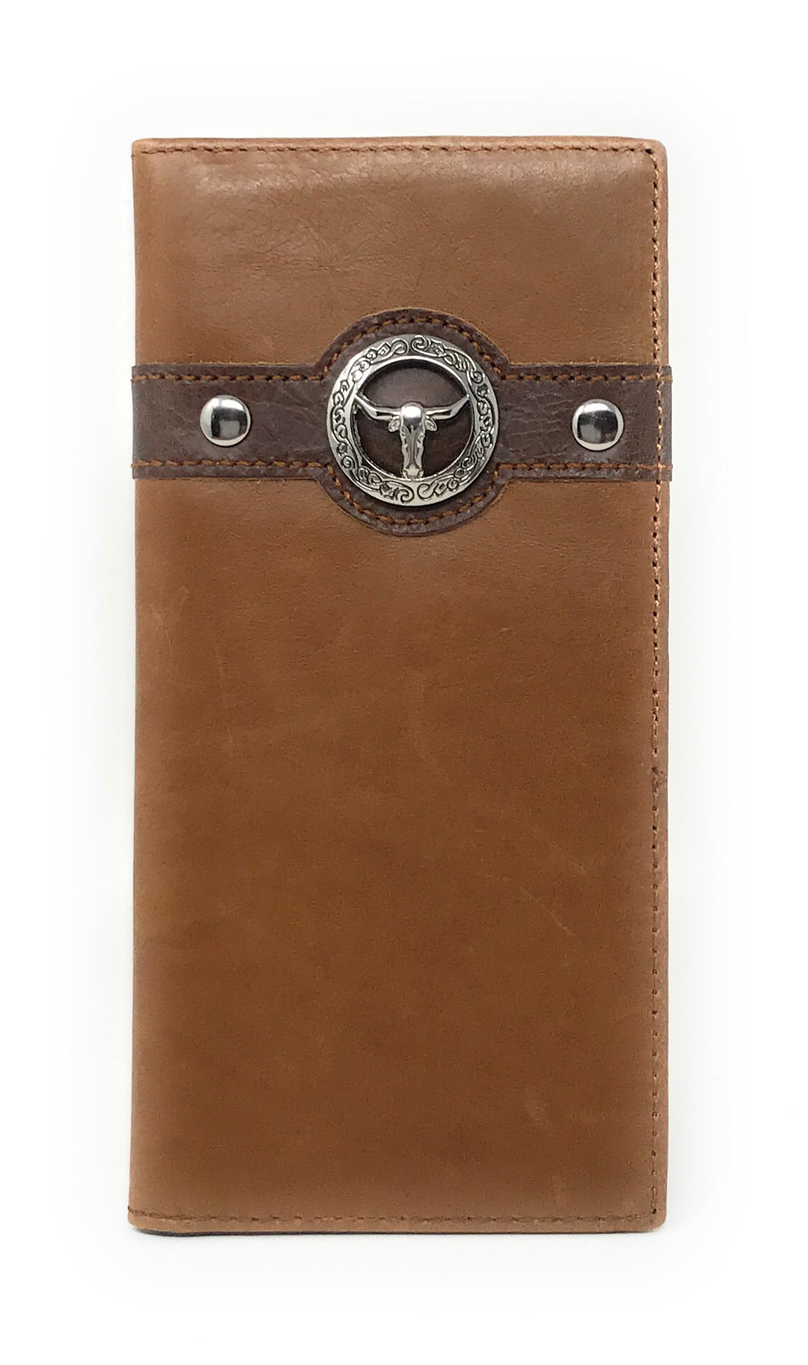 Texas West Men's Genuine Leather Longhorn Bifold Wallet in 3 Colors ...