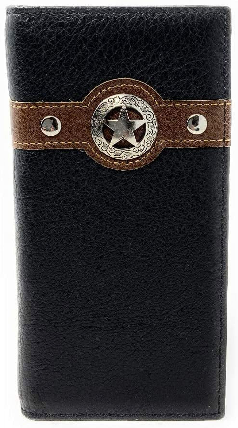 Texas Western Men's RFID Genuine Leather Lone Star Bifold Long Wallet ...