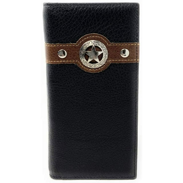 Texas Western Men's RFID Genuine Leather Lone Star Bifold Long Wallet ...