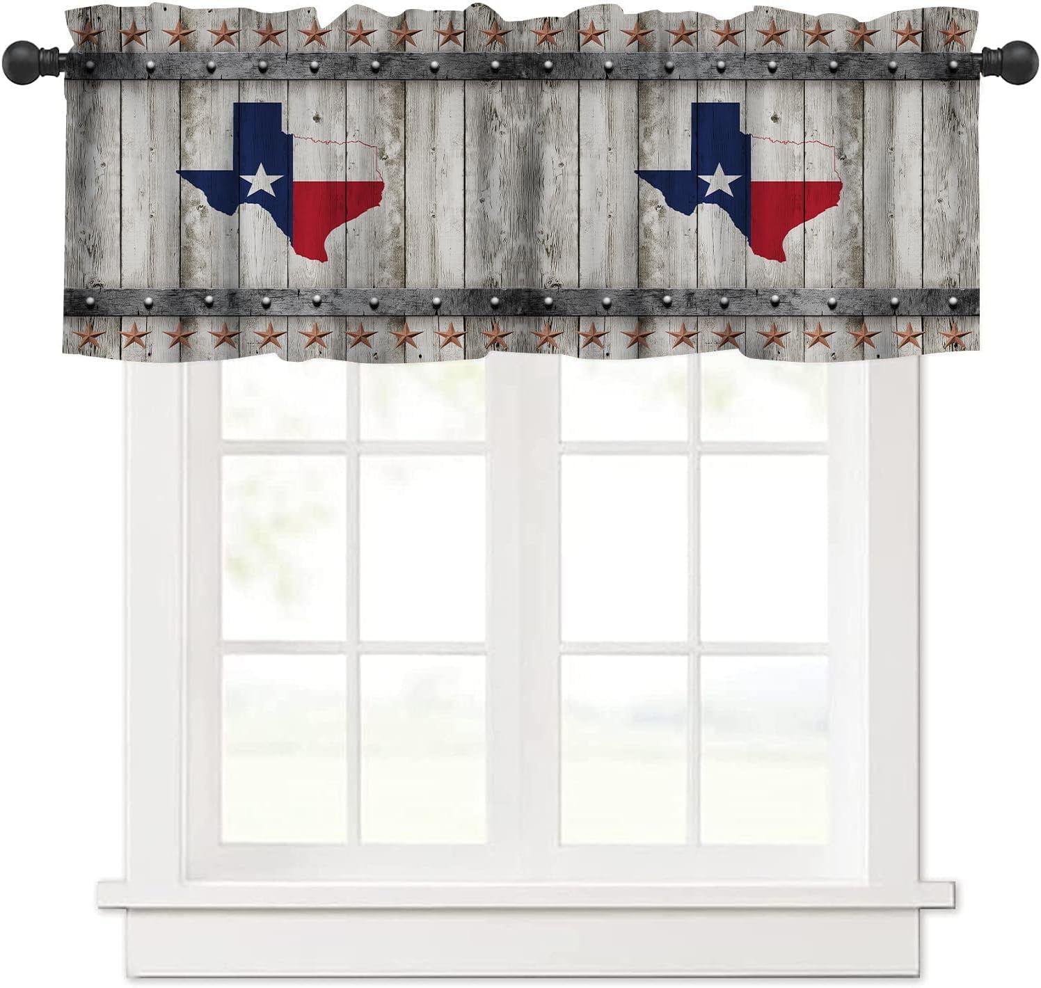 Texas Wooden Door Valance Curtain for Kitchen,Vintage Wild West Texas ...