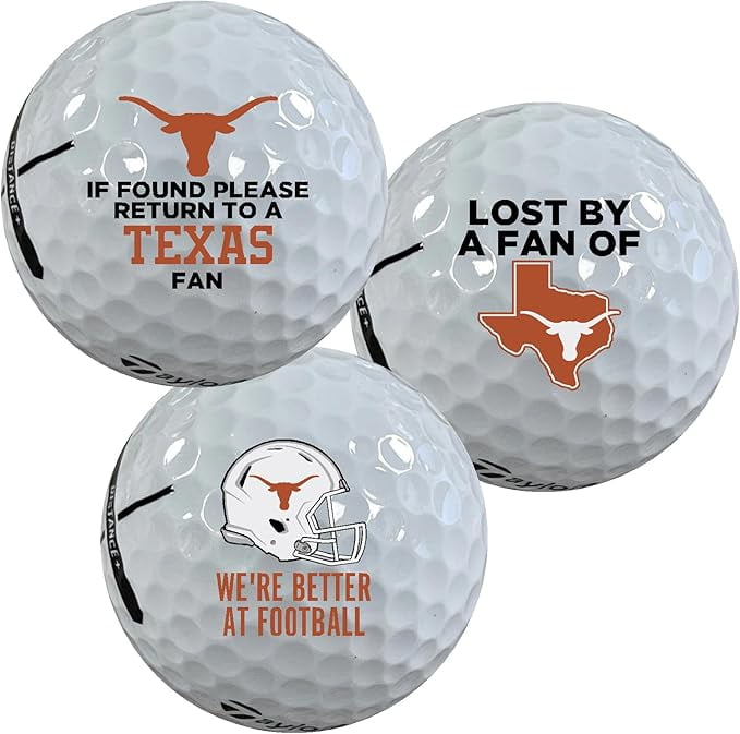 Texas at Austin Longhorns Edition Funny Taylormade Distance+ Golf Balls ...