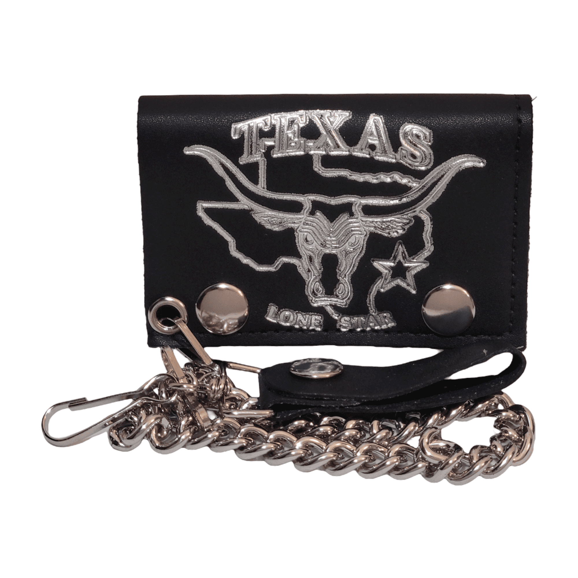 Texcyngoods Adult Mens Leather Wallet Texas Longhorn Lone Star Trifold ...