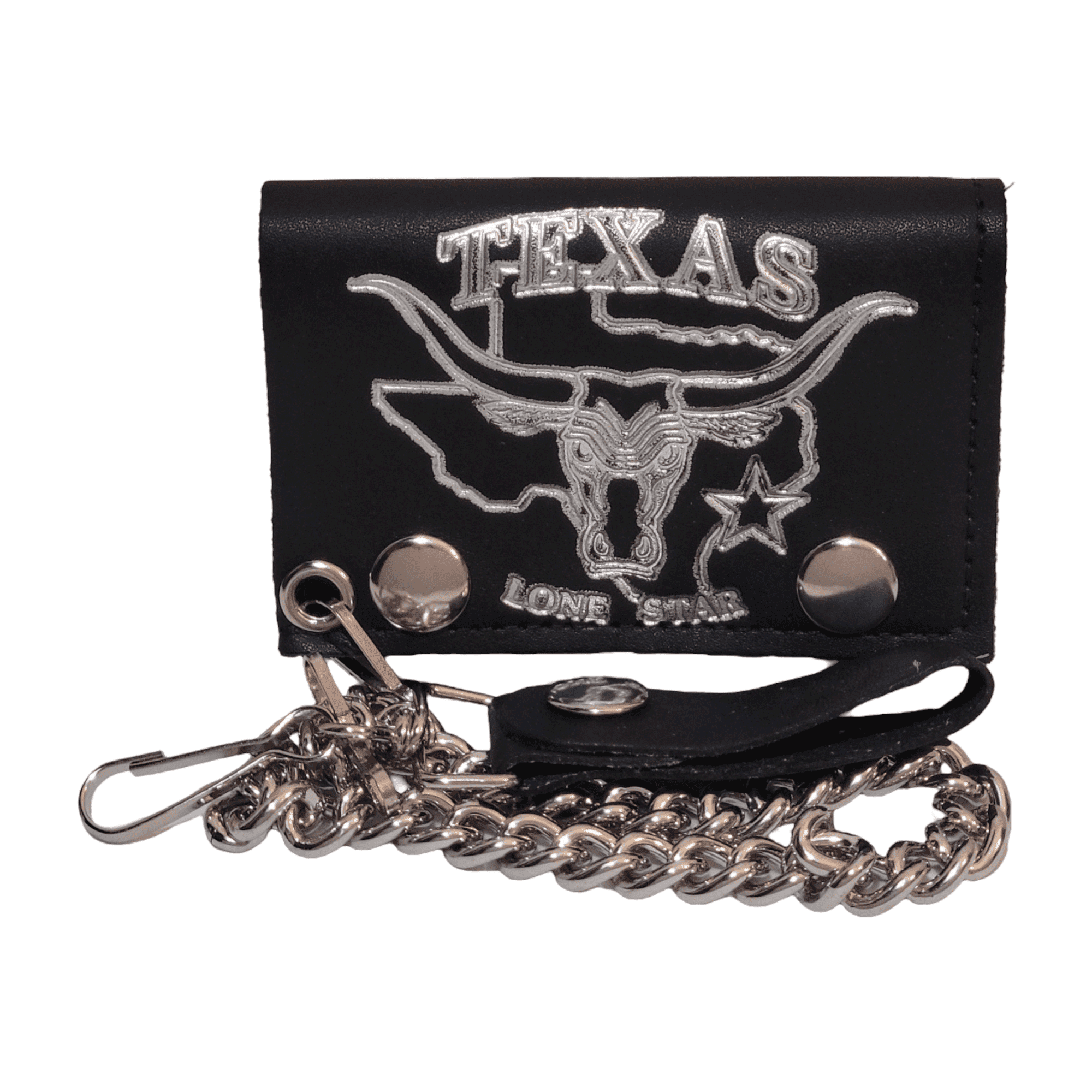 Texcyngoods Adult Mens Leather Wallet Texas Longhorn Lone Star Trifold ...