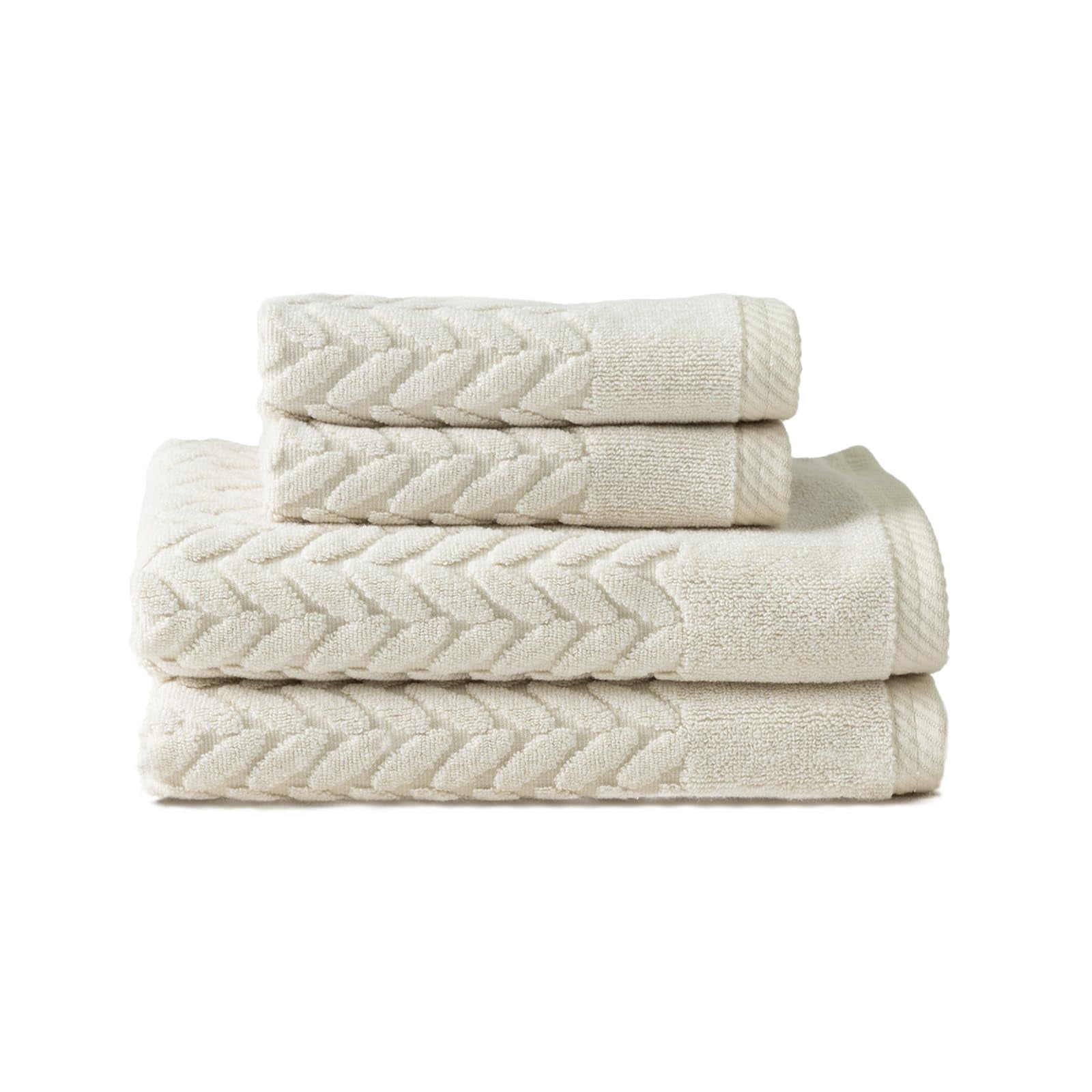 Texere 100% Organic Cotton Cable Jacquard 650 GSM Luxury Towel Sets ...