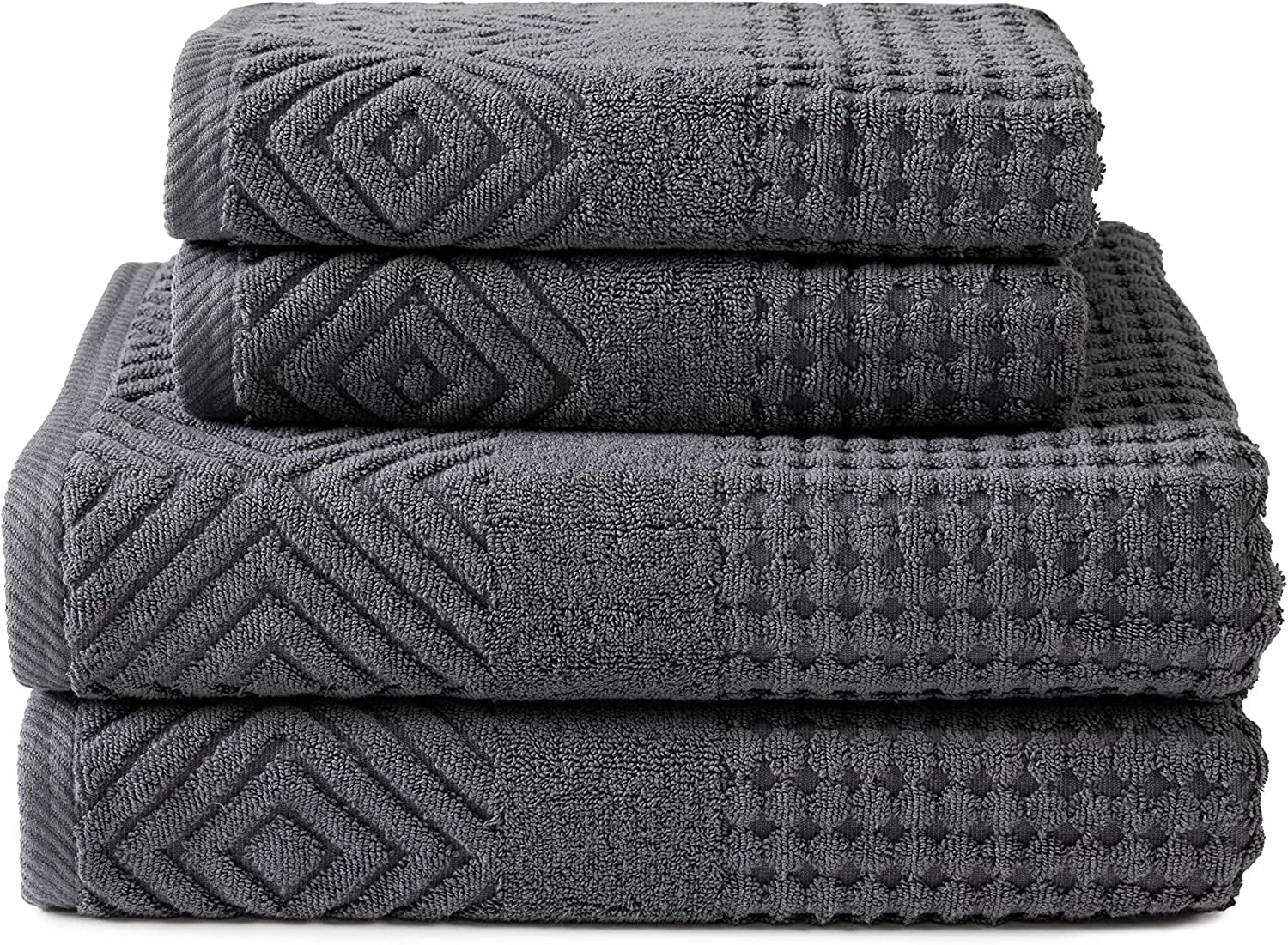 Texere 100% Organic Cotton Diamond Jacquard 700 GSM Luxury Bath Towel ...
