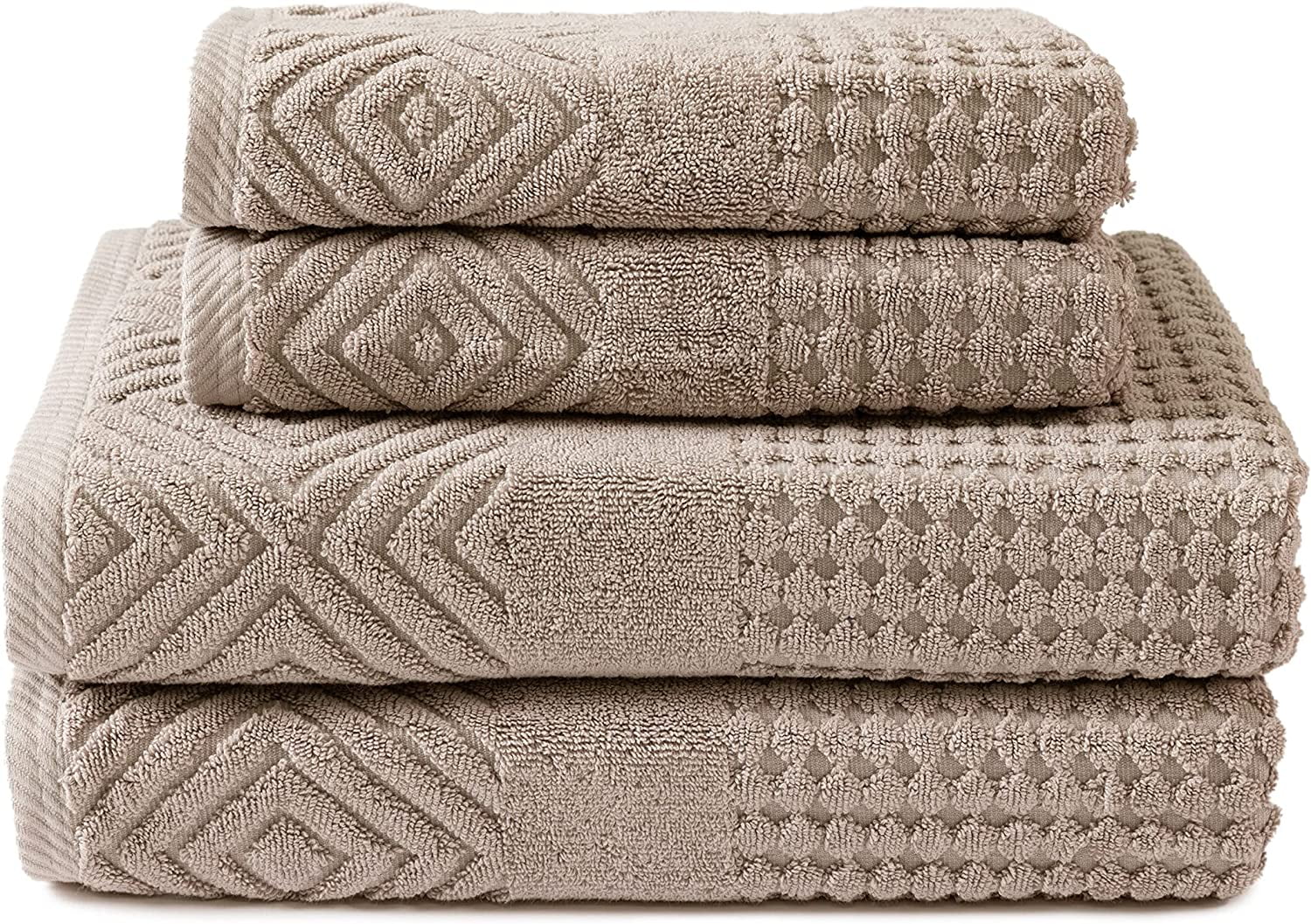 Texere 100% Organic Cotton Diamond Jacquard 700 GSM Luxury Bath Towel ...