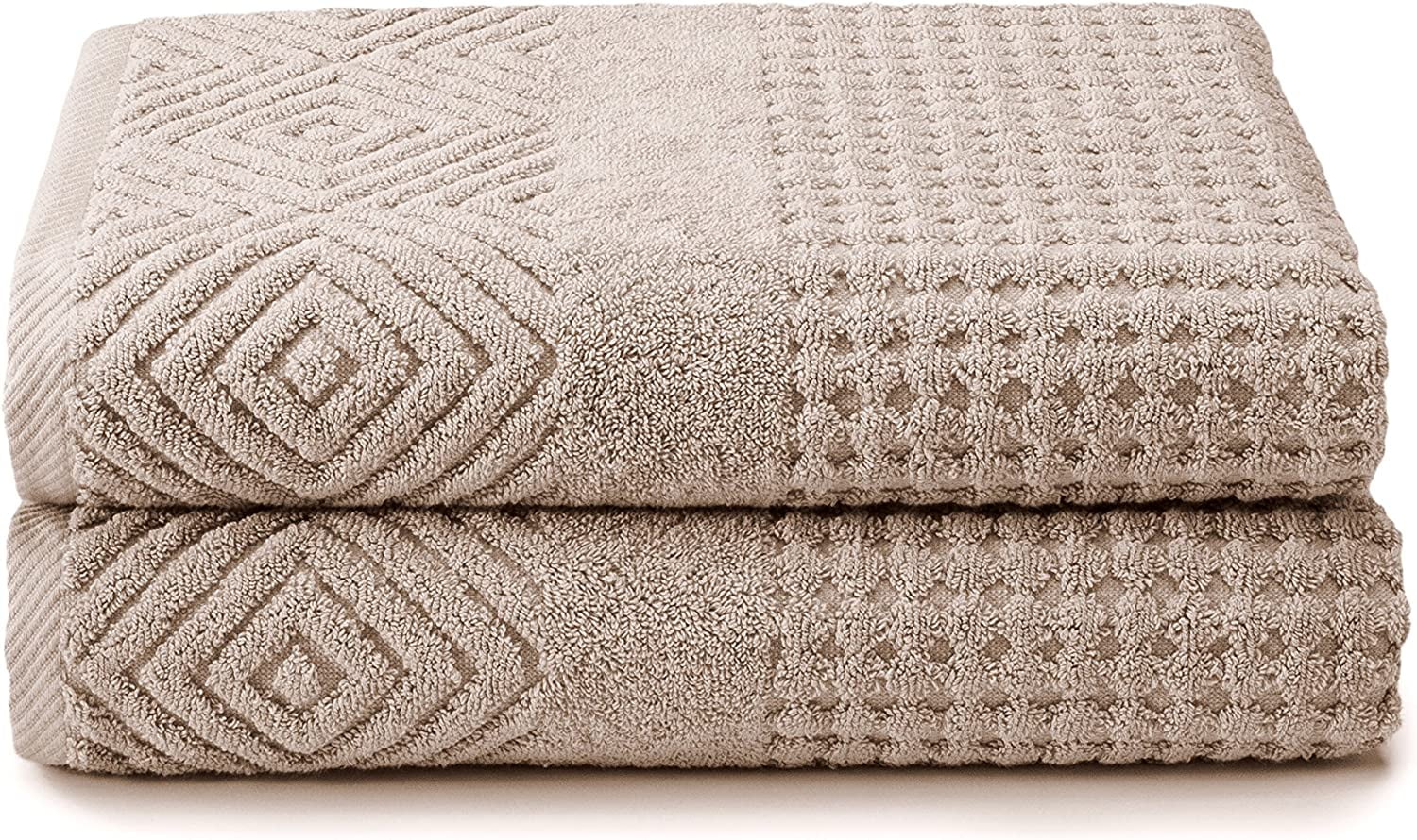 Texere 100% Organic Cotton Diamond Jacquard 700 GSM Luxury Bath Towel ...