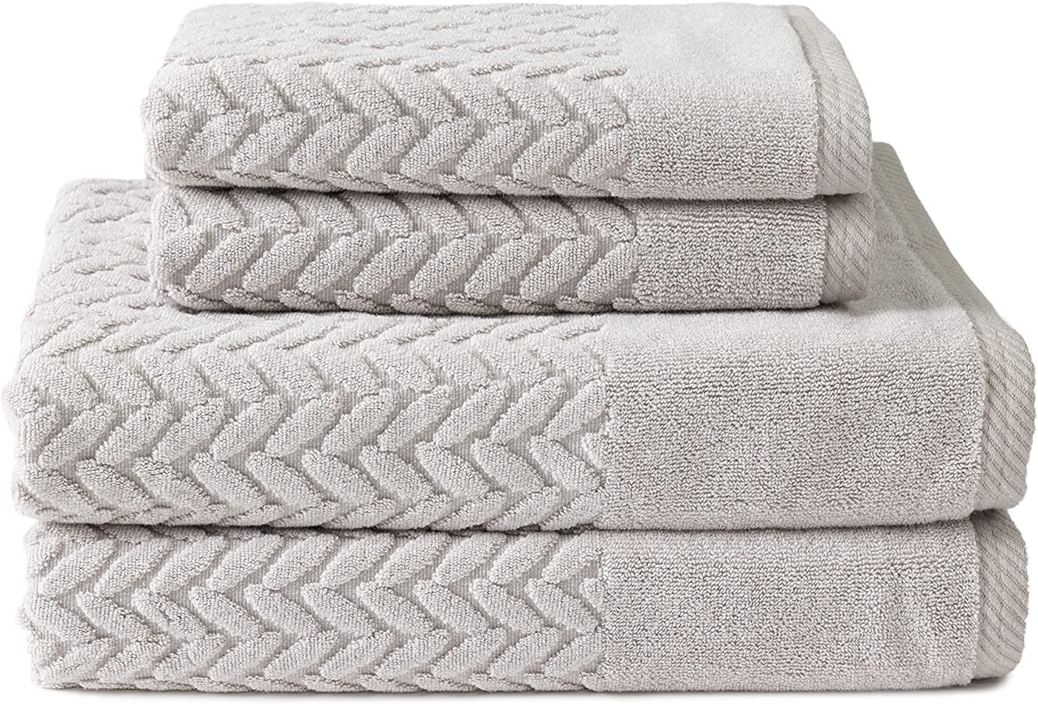 Texere 100% Organic Cotton Jacquard 650 GSM Premium Bath Towel Set ...