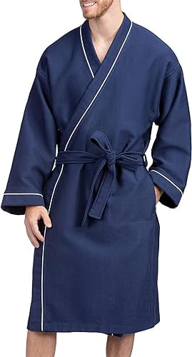 Texere Men's Premium Modal Cotton Kimono Resort Bathrobe with Quilted ...