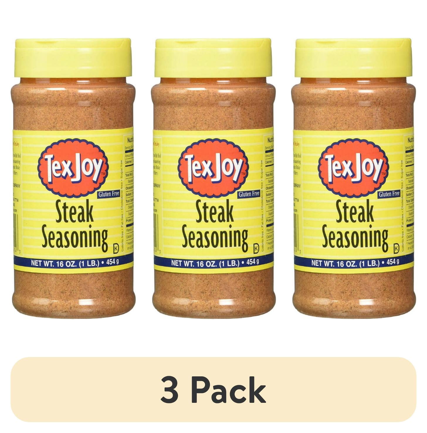 (3 pack) Texjoy Original Steak Seasoning 16 ozs - Walmart.com