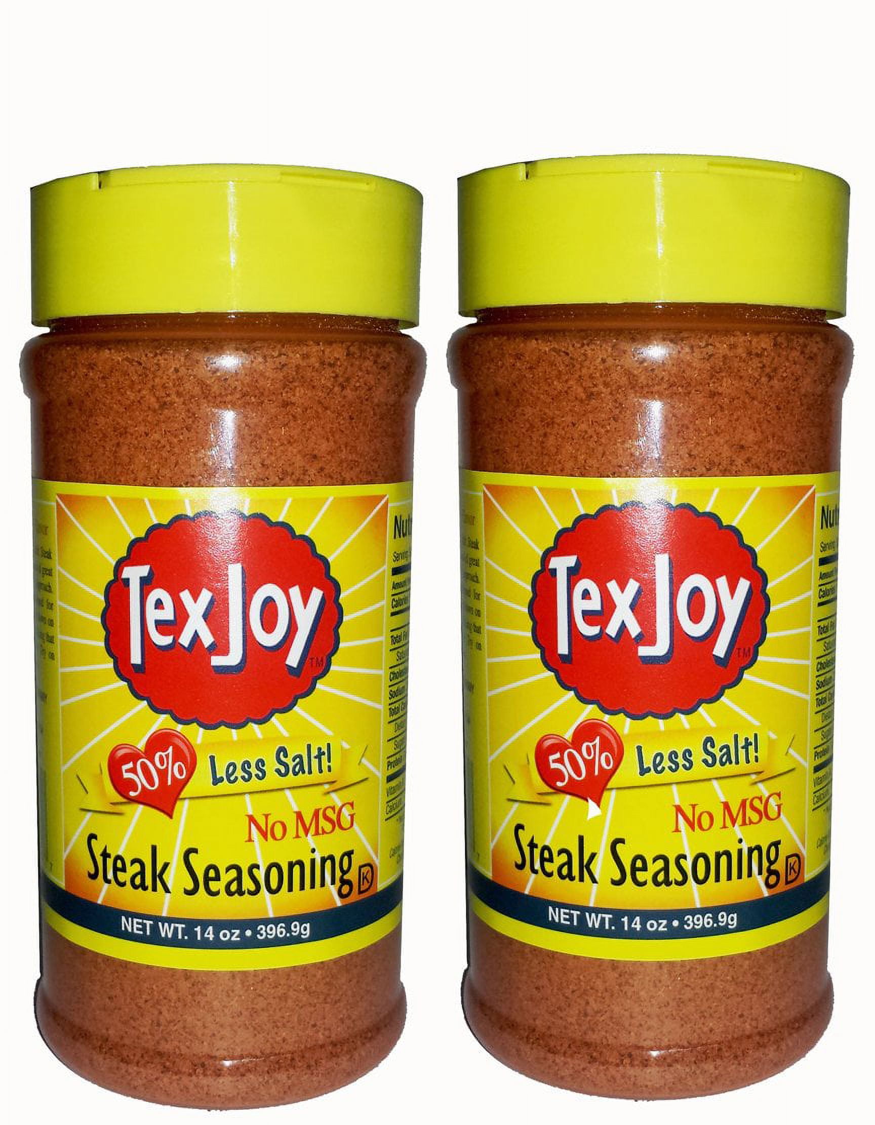 Texjoy Steak Seasoning 50% DMF15 Less Salt & No MSG, 14oz (2 Pack ...