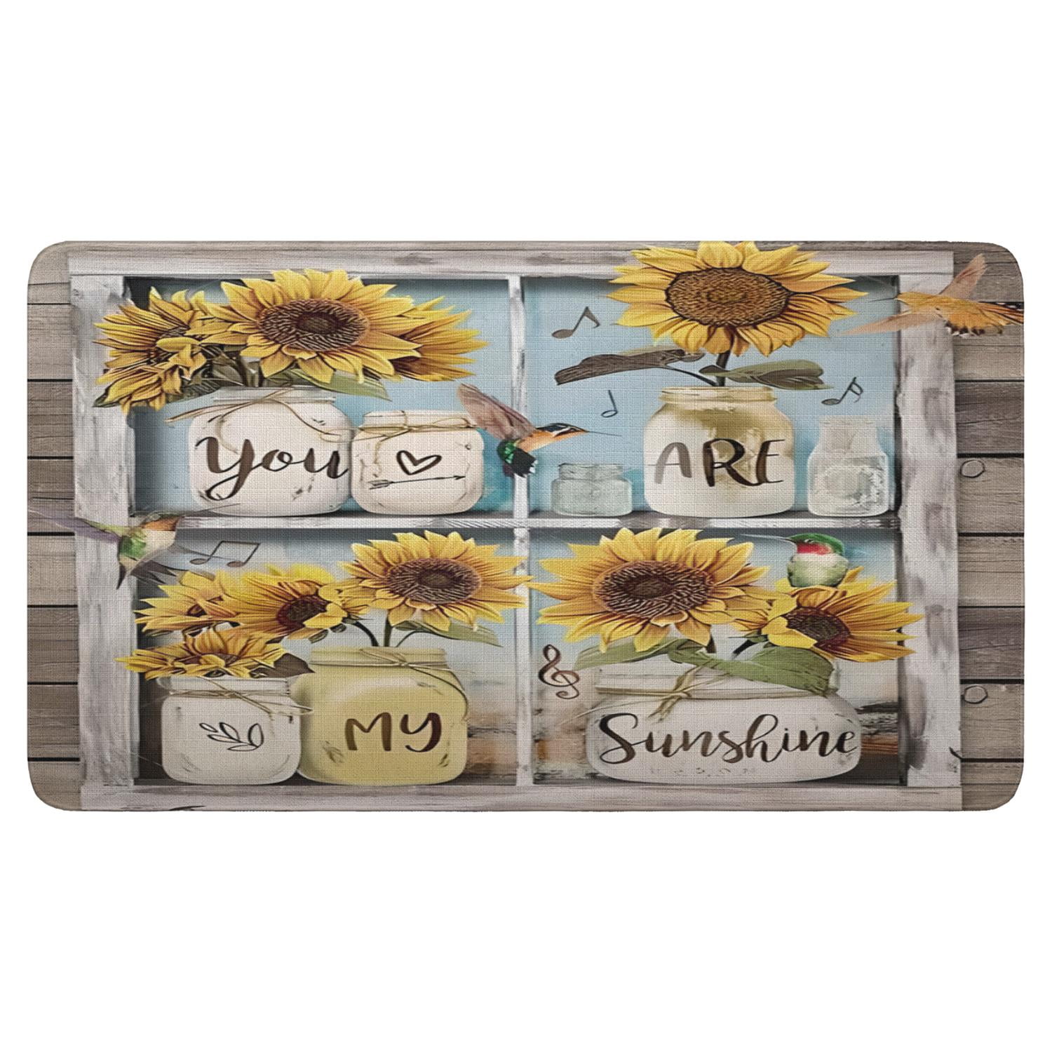 Text Board Sunflower Flowers (2) Door Mat 30 X 17 Inch Welcome Doormat ...