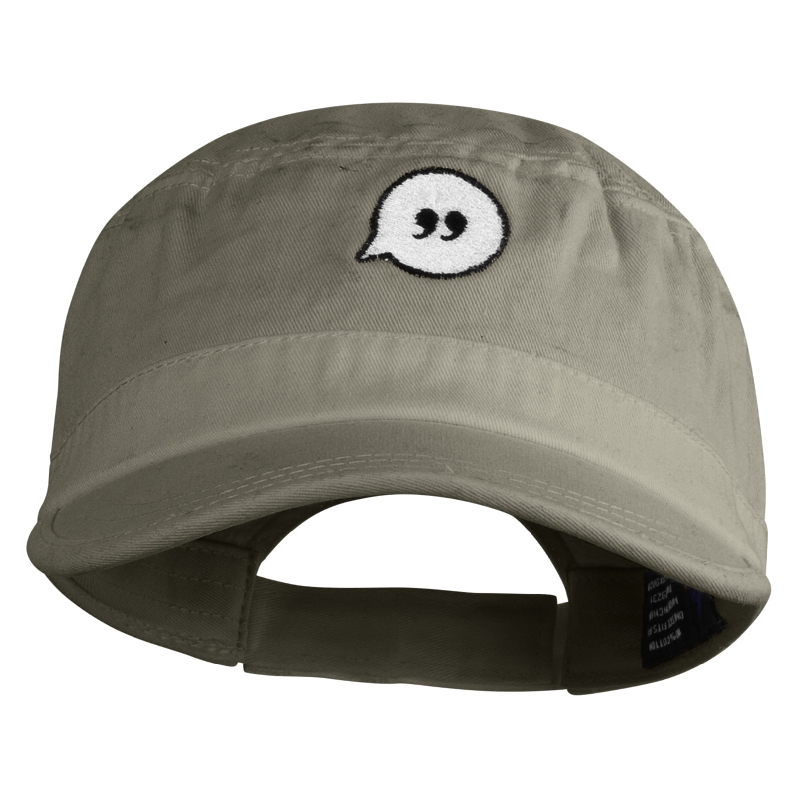 Text Bubble Embroidered Garment Washed Adjustable Army Cap - Khaki OSFM ...